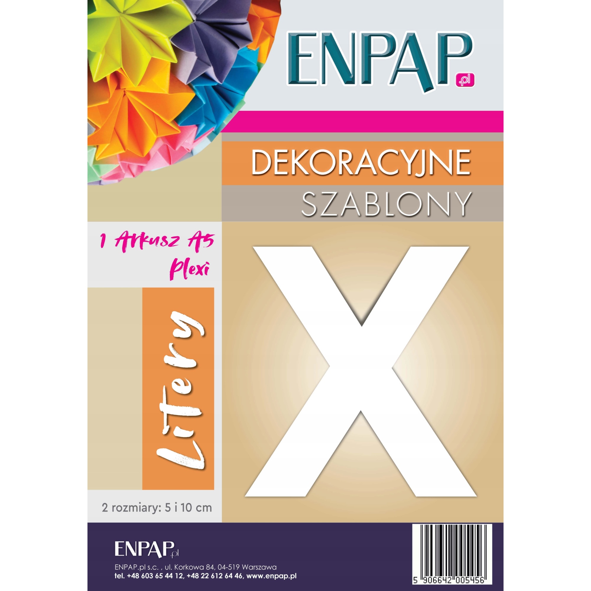 Sablon decorativ Enpap, Litera X, Plexiglas, 5 si 10 cm - eMAG.ro