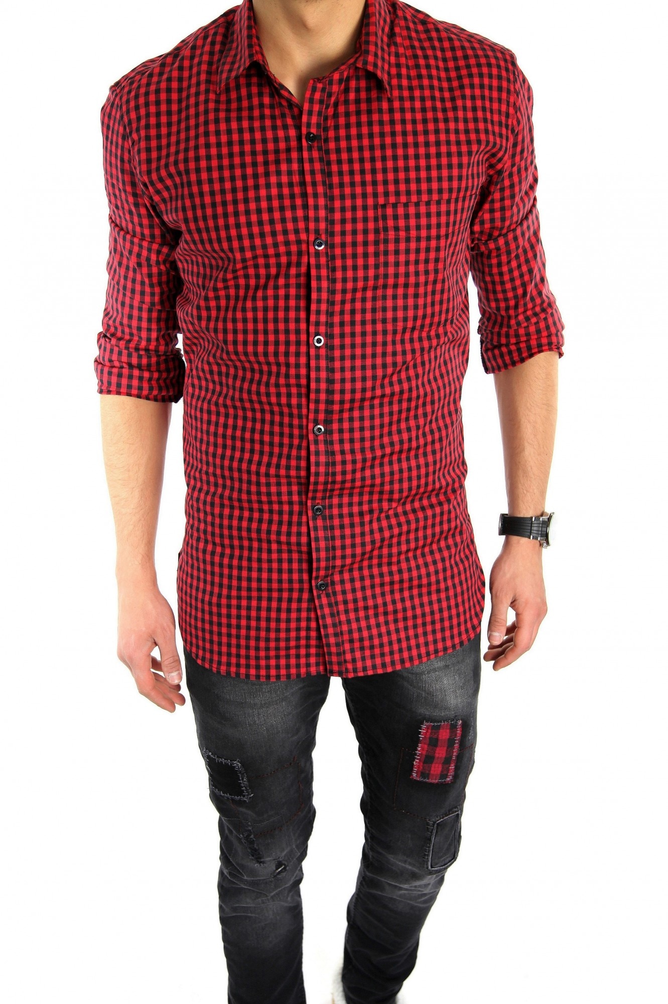 Camasa in carouri, pentru barbati, model lung S - eMAG.ro