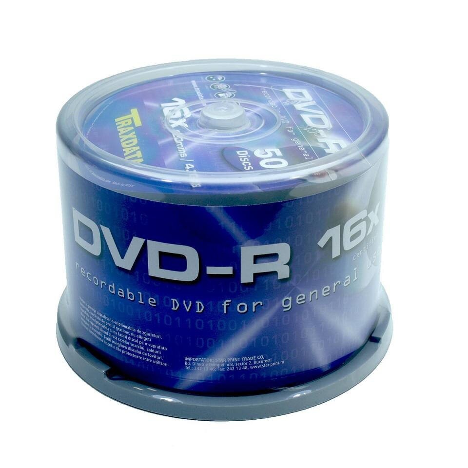 DVD-R Traxdata, 4,7GB, 16x, 50 buc. - eMAG.ro