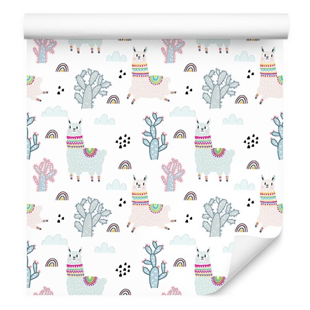 Tapet pentru perete fata lame nori curcubeu 53cm x 10m Camera copilului ...