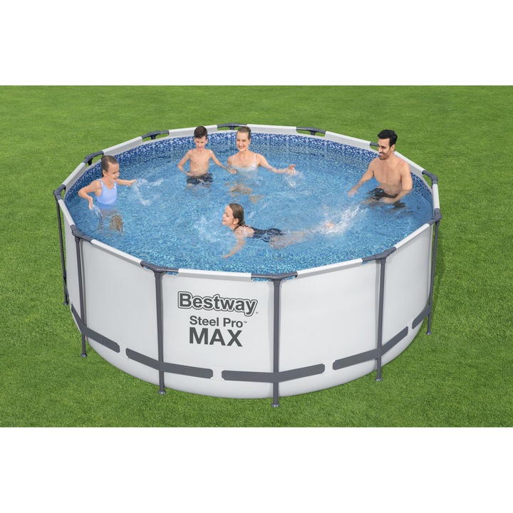 Piscina cadru metalic Bestway, 366x122cm, 10.250 litri, cu pompa de ...