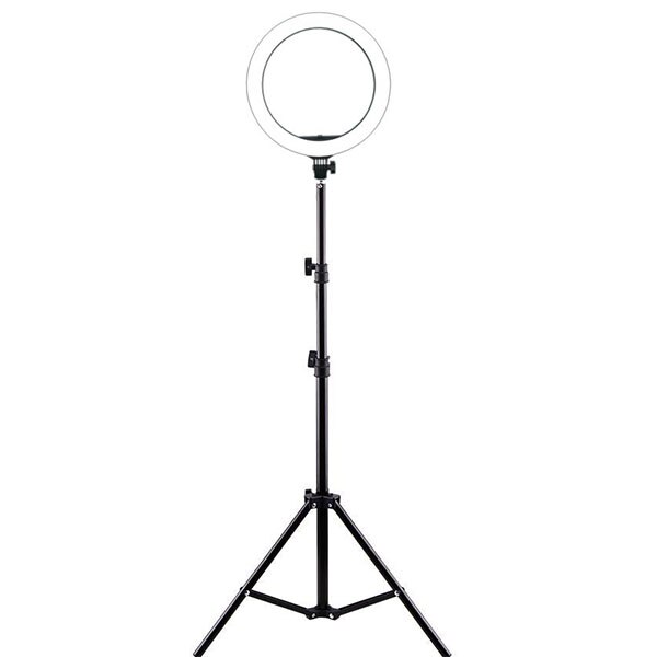Lampa circulara LED Ring Light diametru 26cm conectare USB, 3 moduri de lumina, suport telefon ...