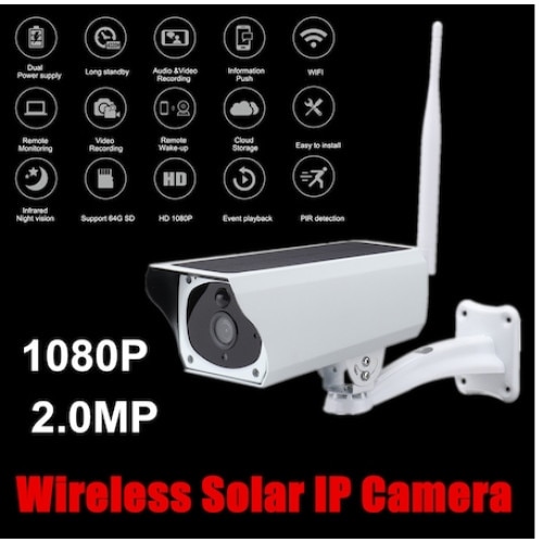 Camera IP WIFI solara, Fara fir, 1080P HD, Sistem CCTV, Rezistenta la ...