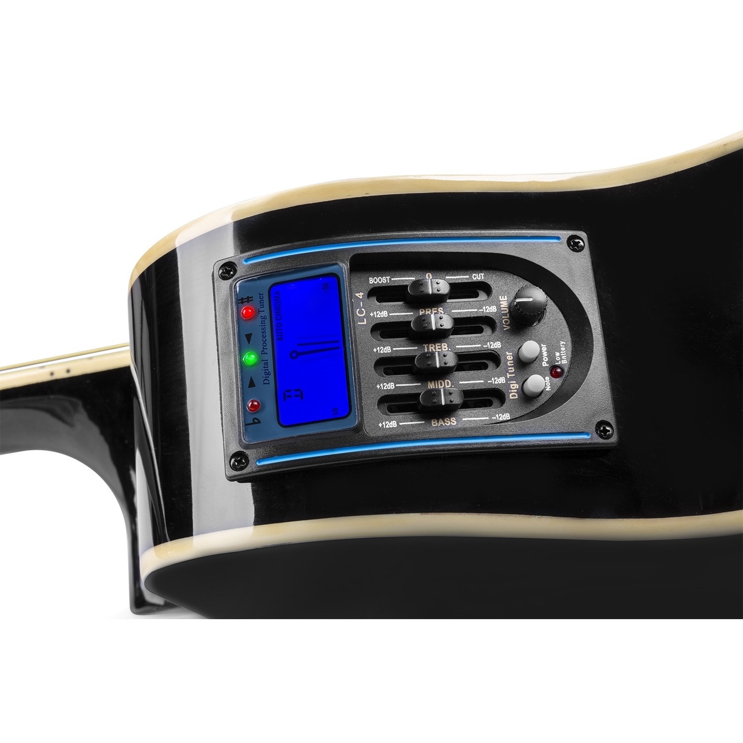 Set chitara acustica electrica + amplificator 40W + geanta de transport ...