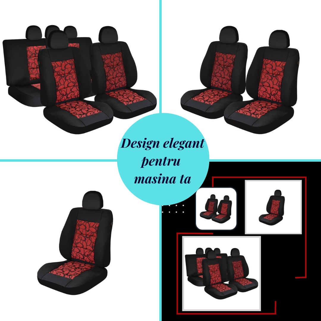 Huse scaune auto SMARTIC®, Premium Lux, 11 piese, compatibile cu airbag ...