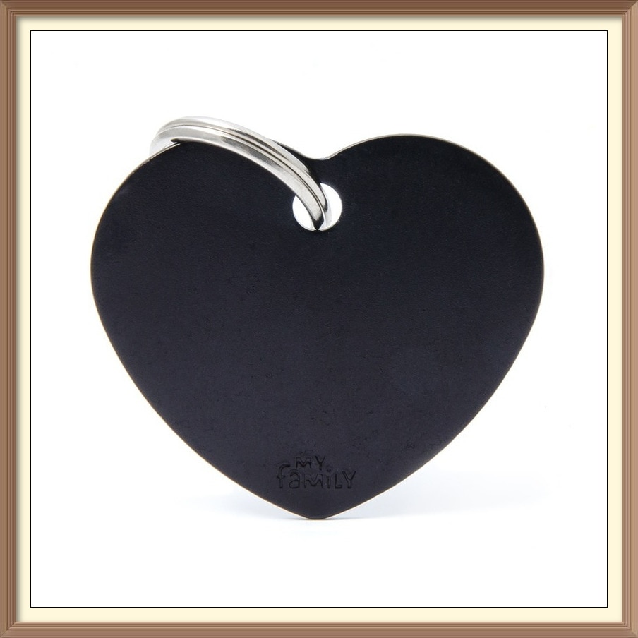 Medalion in forma de inima My Family, Aluminiu, Negru, L - eMAG.ro