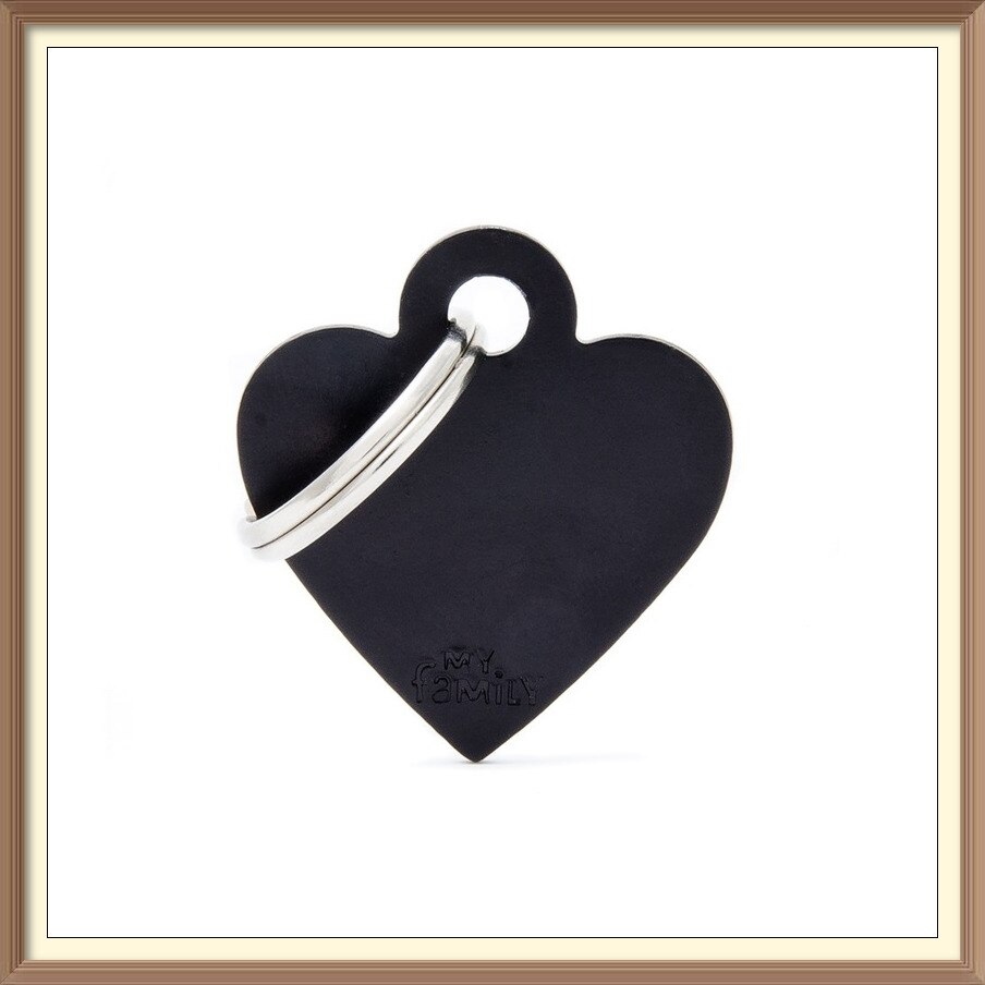 Medalion in forma de inima My Family, Aluminiu, Negru, S - eMAG.ro