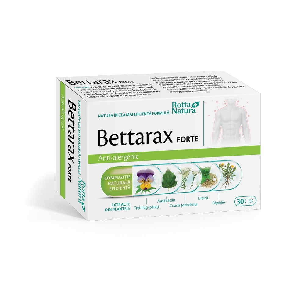 Bettarax Forte Anti-alergenic, Rotta Natura, 30cps - eMAG.ro