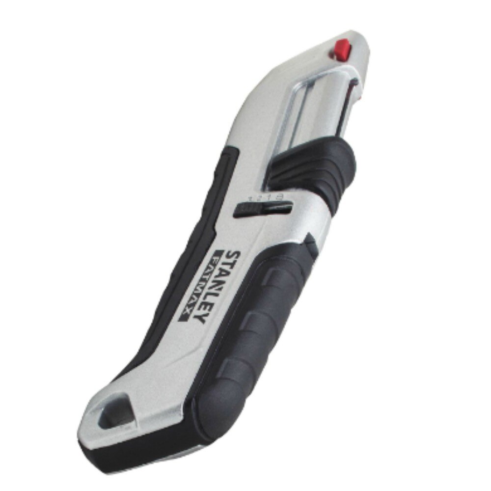 Cutter metalic Stanley glisant cu maner de cauciuc, negru cu gri - eMAG.ro