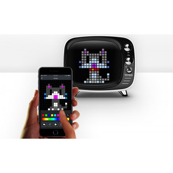 Mini Boxa Bluetooth model Pixel art Divoom TIVOO 6W, 10 x 8,5cm, negru ...