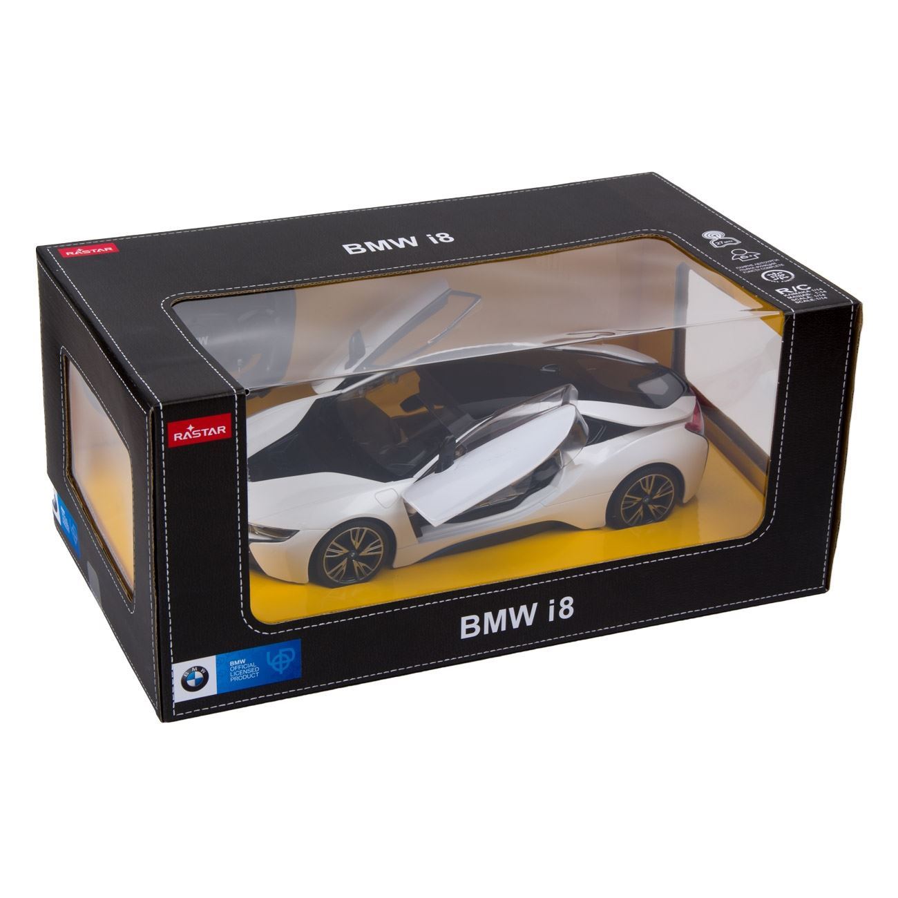 Vehicul cu telecomanda, BMW i8 telecomandat cu volan, alb/negru 1:14 ...