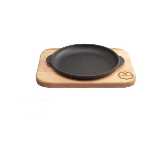 Platou din fonta 20 x 4 cm, cu suport de lemn - eMAG.ro