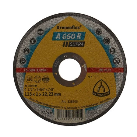 Klingspor A660R Supra vágótárcsa, rozsdamentes acél, 115 x 1 x 22 mm ...
