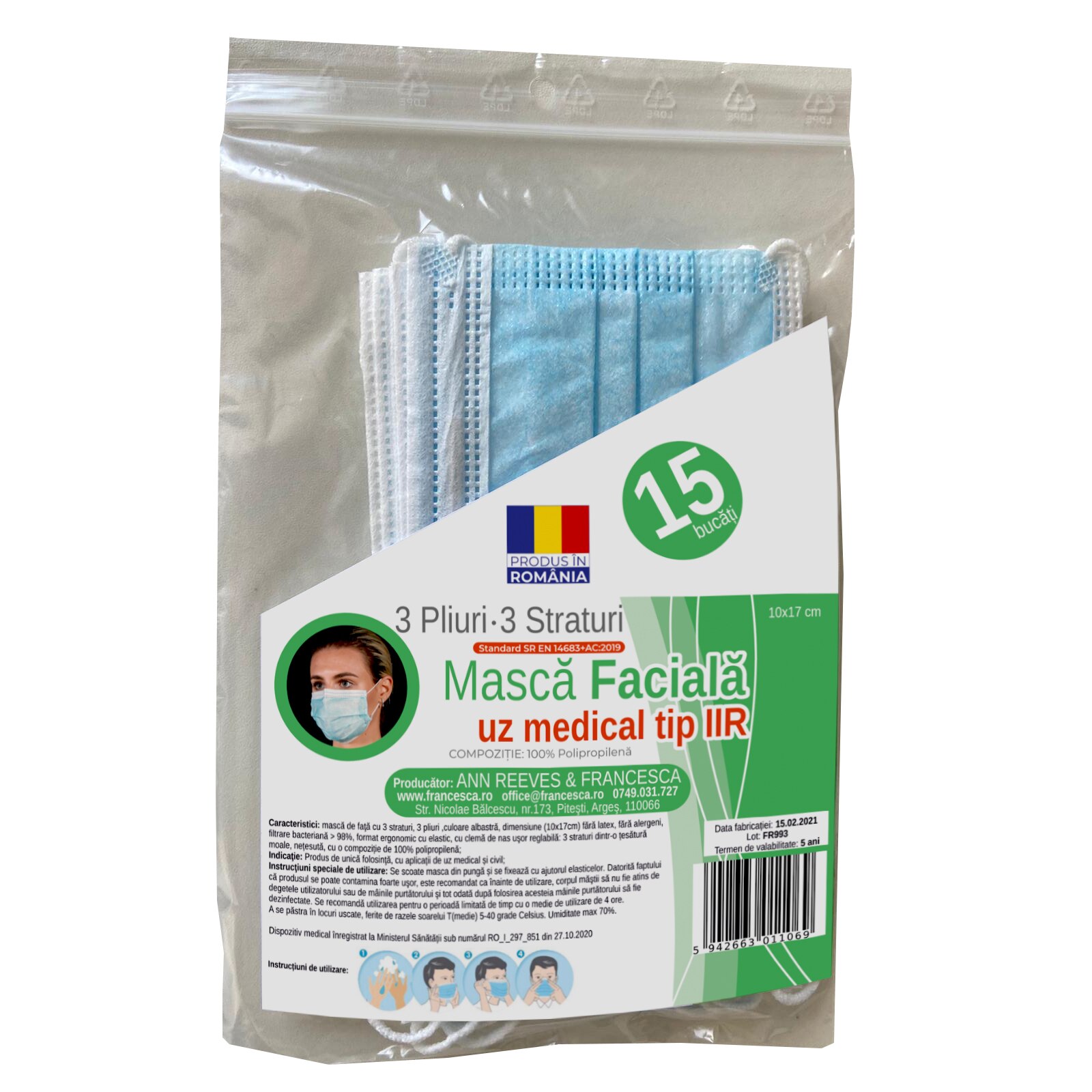 Set 15 masti medicale, M98 blue, tip IIR - eMAG.ro