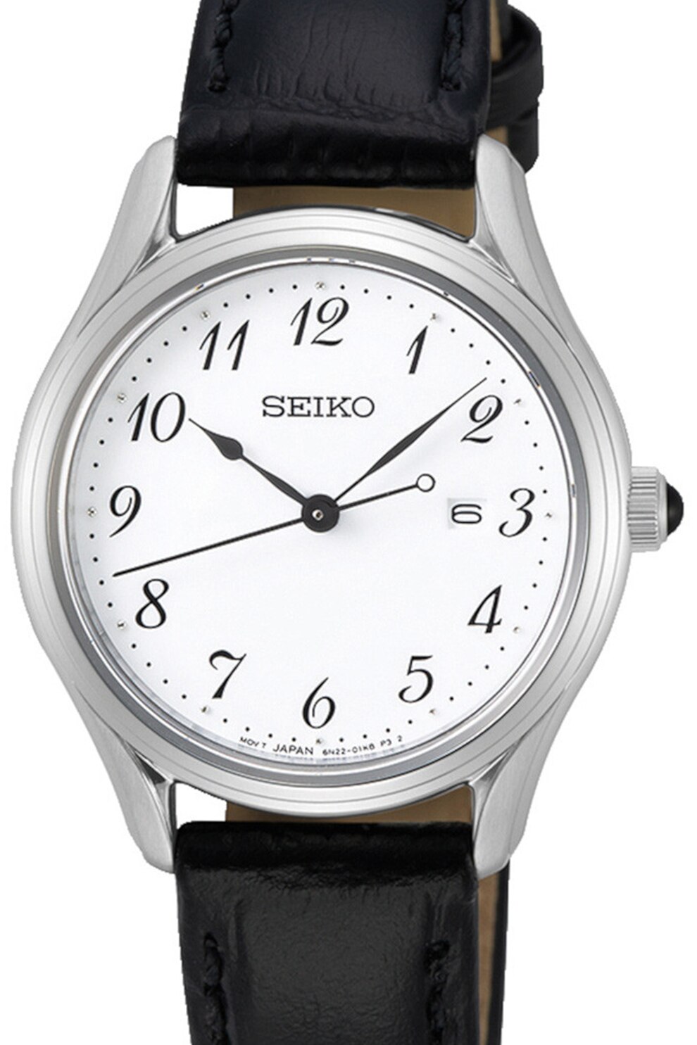 Seiko, Часовни с кожена каишка, Сребрист / Черен - eMAG.bg