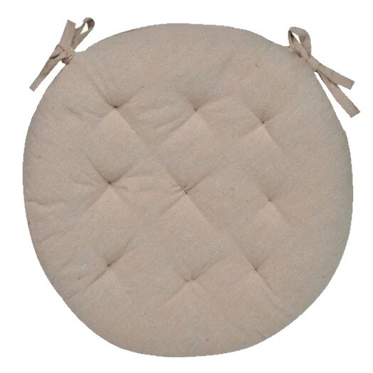 Perna rotunda de scaun, bej, sistem de prindere, bumbac, 38 x 5 cm ...