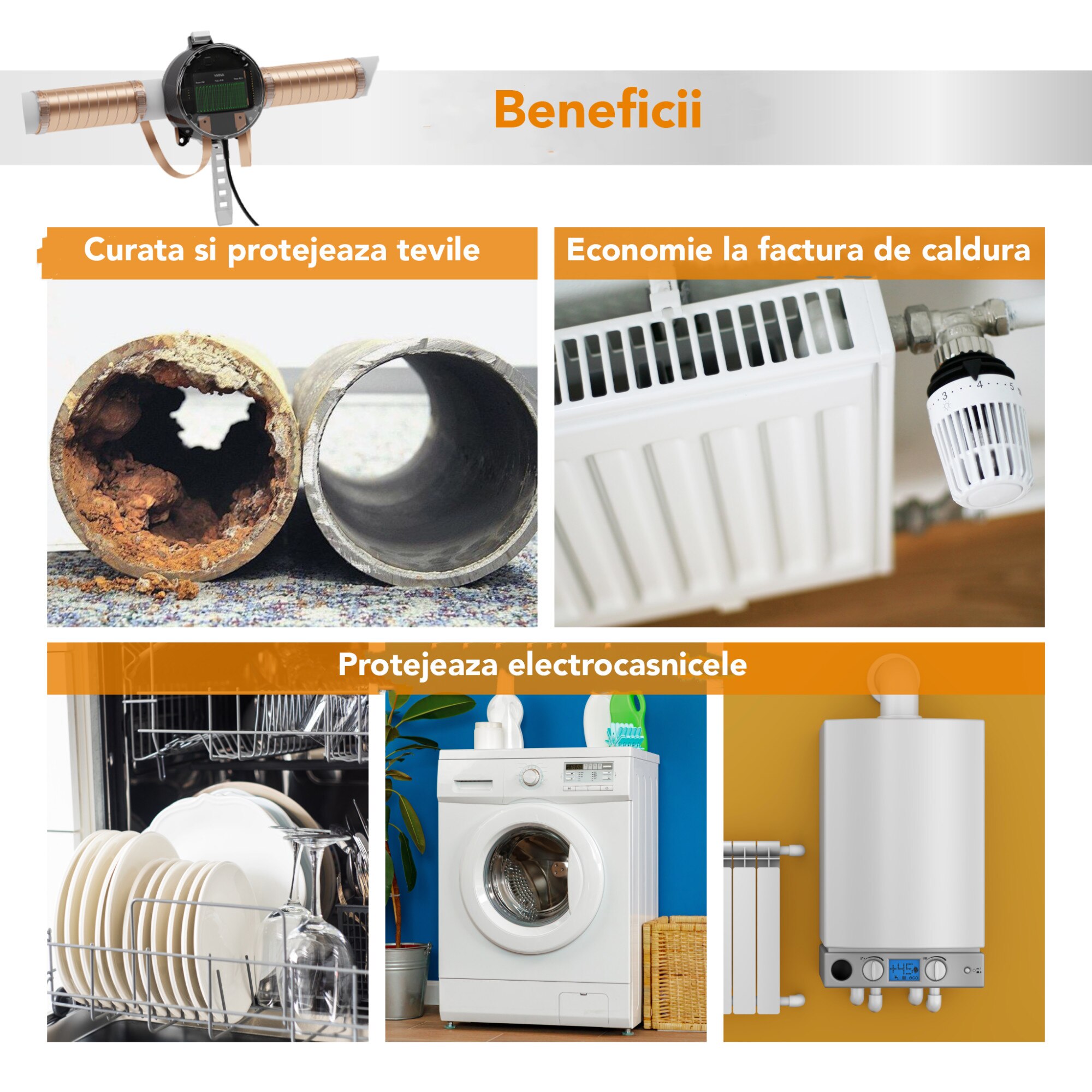 Dedurizator apa, Yarna, model CWD48, pentru toata casa, din fibra de ...