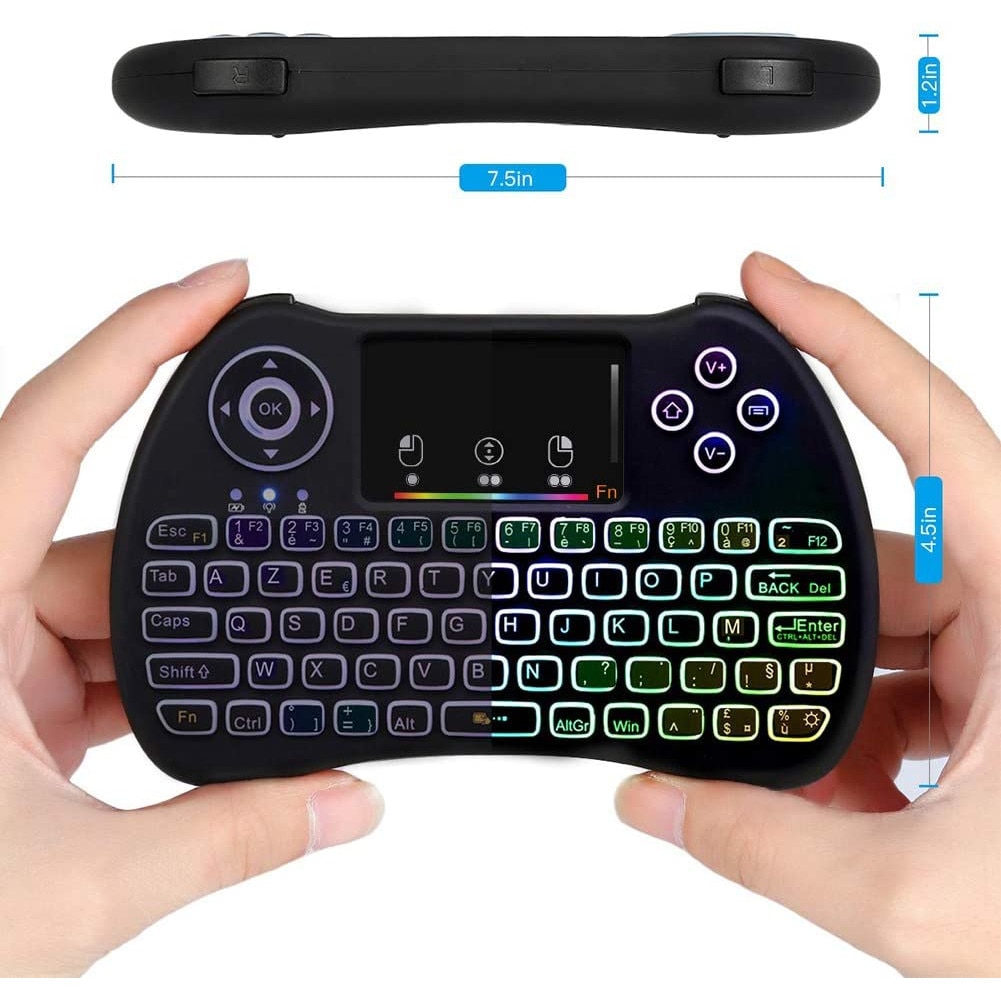 Tastatura wireless, Youthink, Touchpad, LED, 2.4 GHz, Negru - eMAG.ro