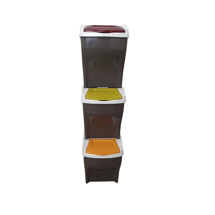 Set cosuri pentru reciclat selectiv gunoiul, 3 recipiente, 3 x 27l ...