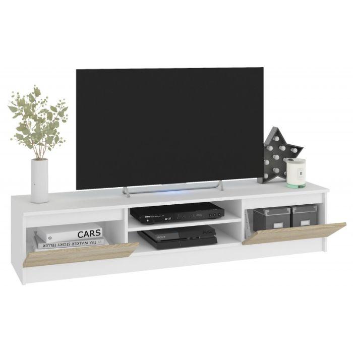 Comoda tv k160, alb, stejar, 160 x 33 x 40 cm - eMAG.ro