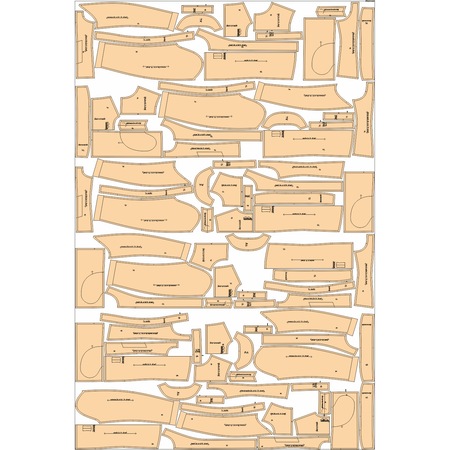 Tipar Croitorie Jacheta Matlasata Barbati, 7 marimi 44- 56, hartie ...