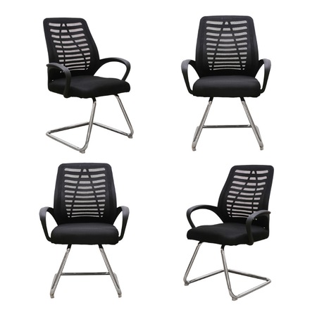 Set 4 scaune de vizitator Moderna Jazz CF, mesh, negru - eMAG.ro
