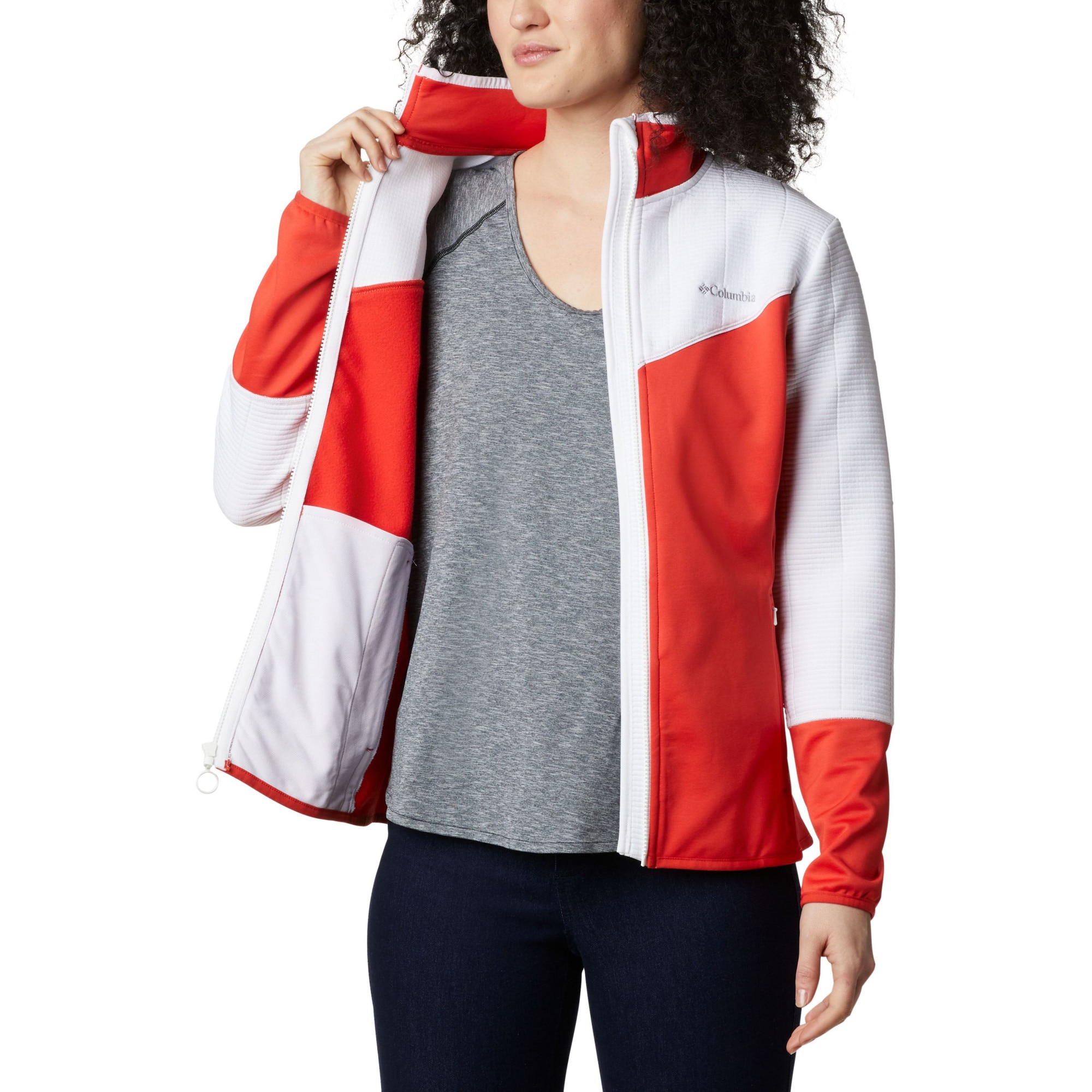 Bluza polar femei, Columbia Roffe Ridge II Full Zip, Rosu, XL - eMAG.ro