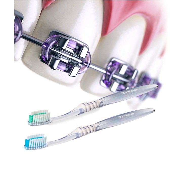 Periuta de dinti manuala ortodontica Trisa Bracket Clean 651290 ...