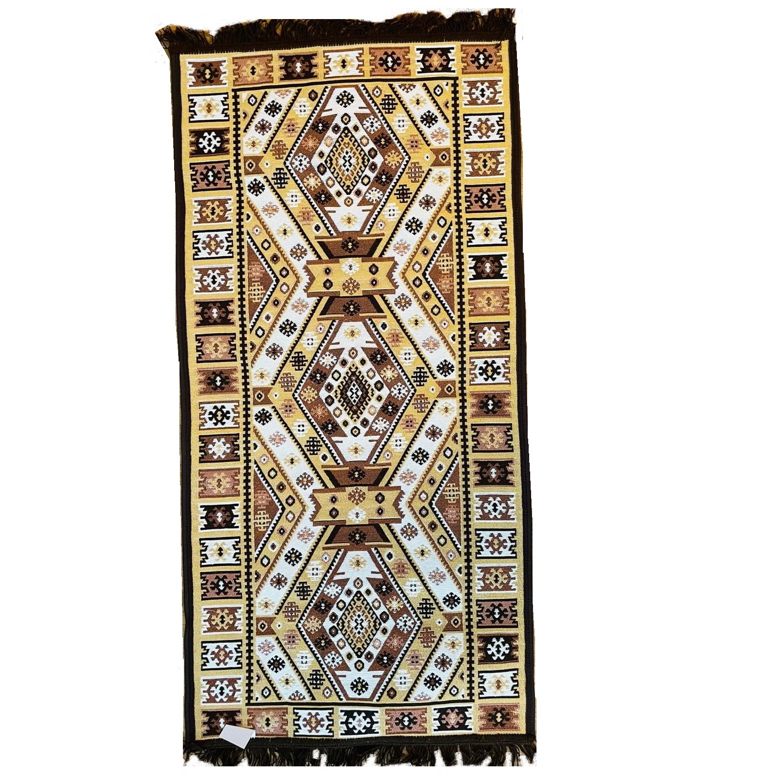 Covor rustic tesut, Serhouse, doua fete, Culoarea maro/crem, Dimensiune ...