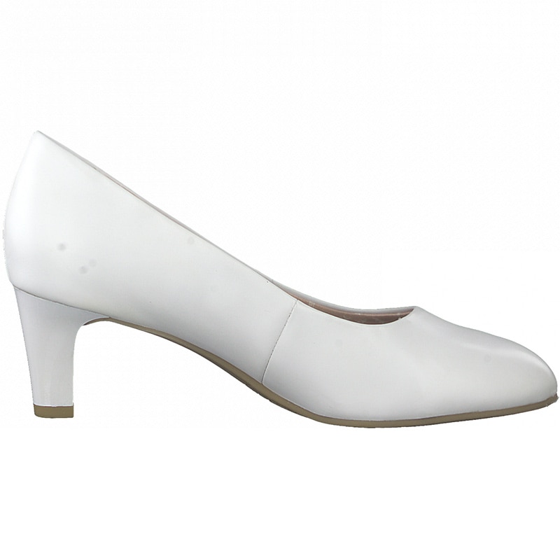 Pantofi dama, Tamaris, piele naturala, Alb, 38 - eMAG.ro