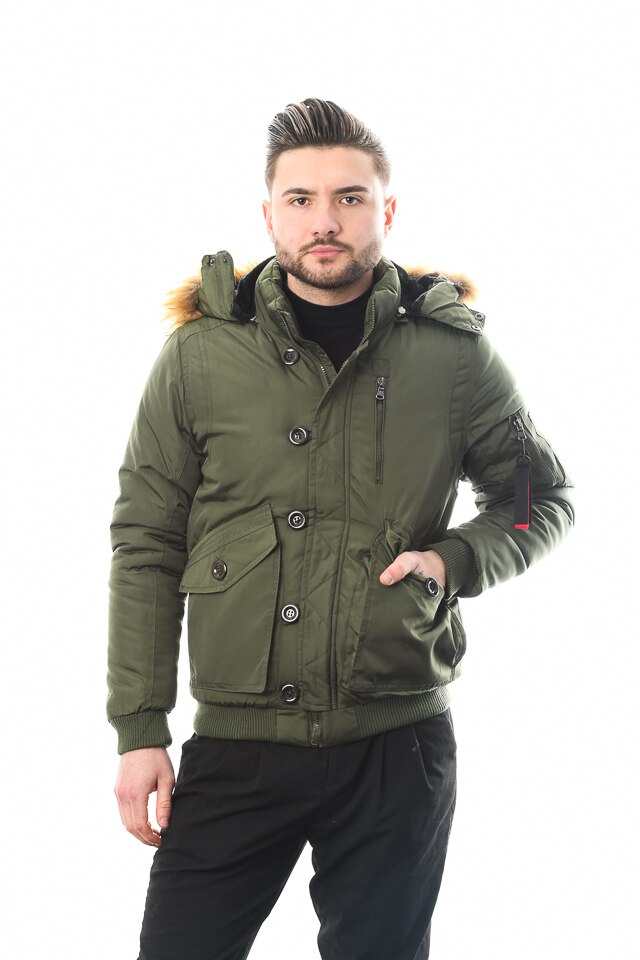 Geaca De Barbati Lenis Verde M - eMAG.ro