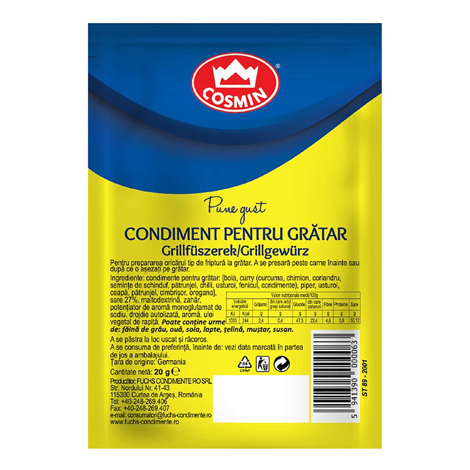 Condiment pentru gratar, Cosmin, 20g - eMAG.ro