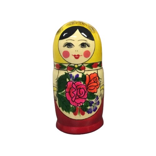 Set 7 papusi traditionale ruseasti Matryoshka, Galben, 16 cm - eMAG.ro