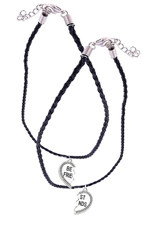 VeeShop nyaklánc szett, zsinór, legjobb barátok medáll, ezüst - eMAG.hu