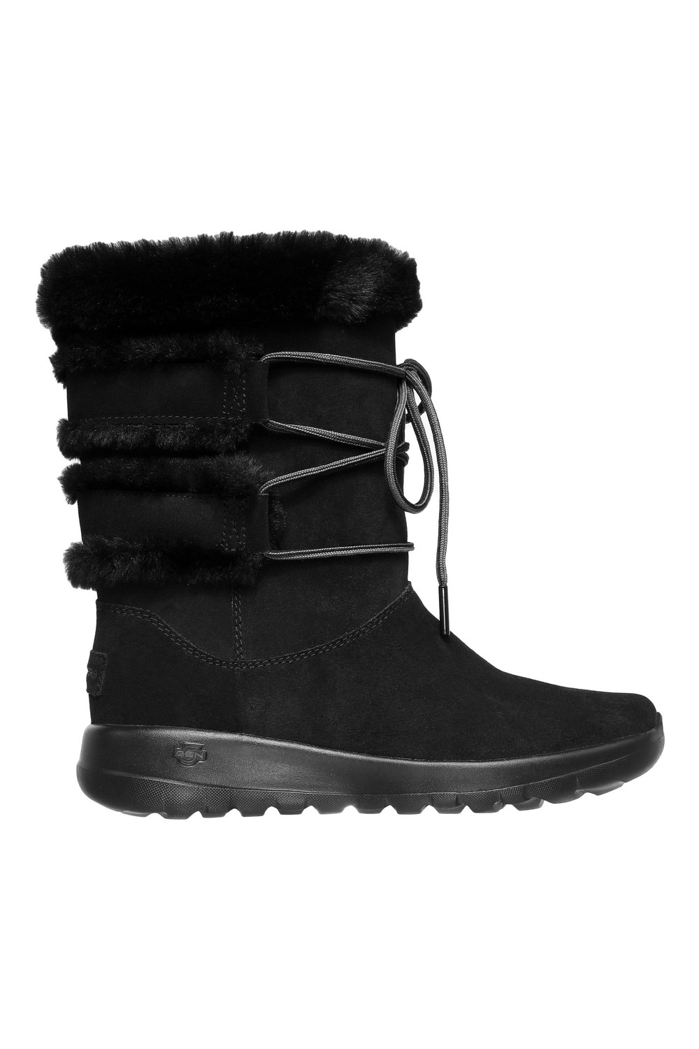Skechers, Зимни ботуши On The Go Joy от набук, Черен, 36.5 - eMAG.bg