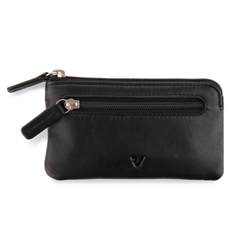 Port chei din piele naturala moale, Roncato, model Pascal, Negru - eMAG.ro