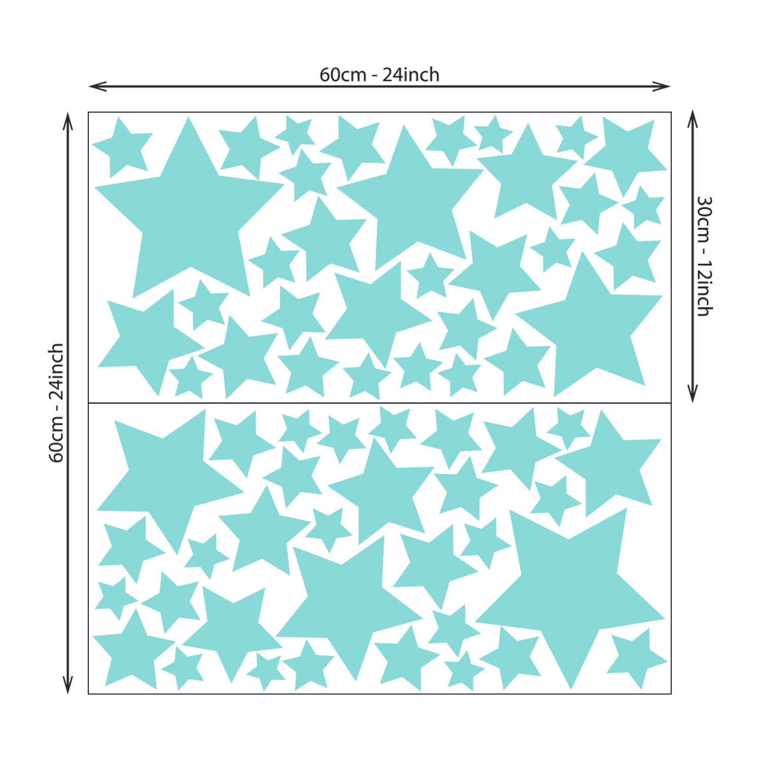 Set stickere decorative perete, Stickermania, Stelute 8, 60x60 cm - eMAG.ro