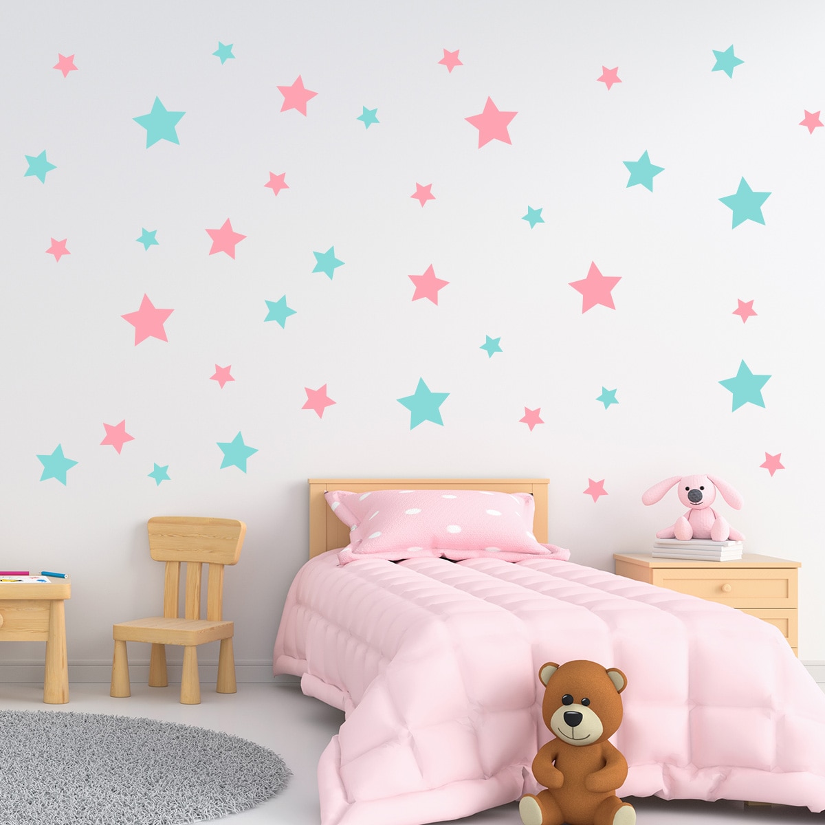 Set stickere decorative perete, Stickermania, Stelute 7, 60x60 cm - eMAG.ro