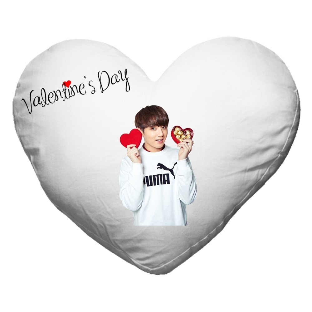 Perna personalizata bts jungkook, model inima, 39x30 cm - eMAG.ro