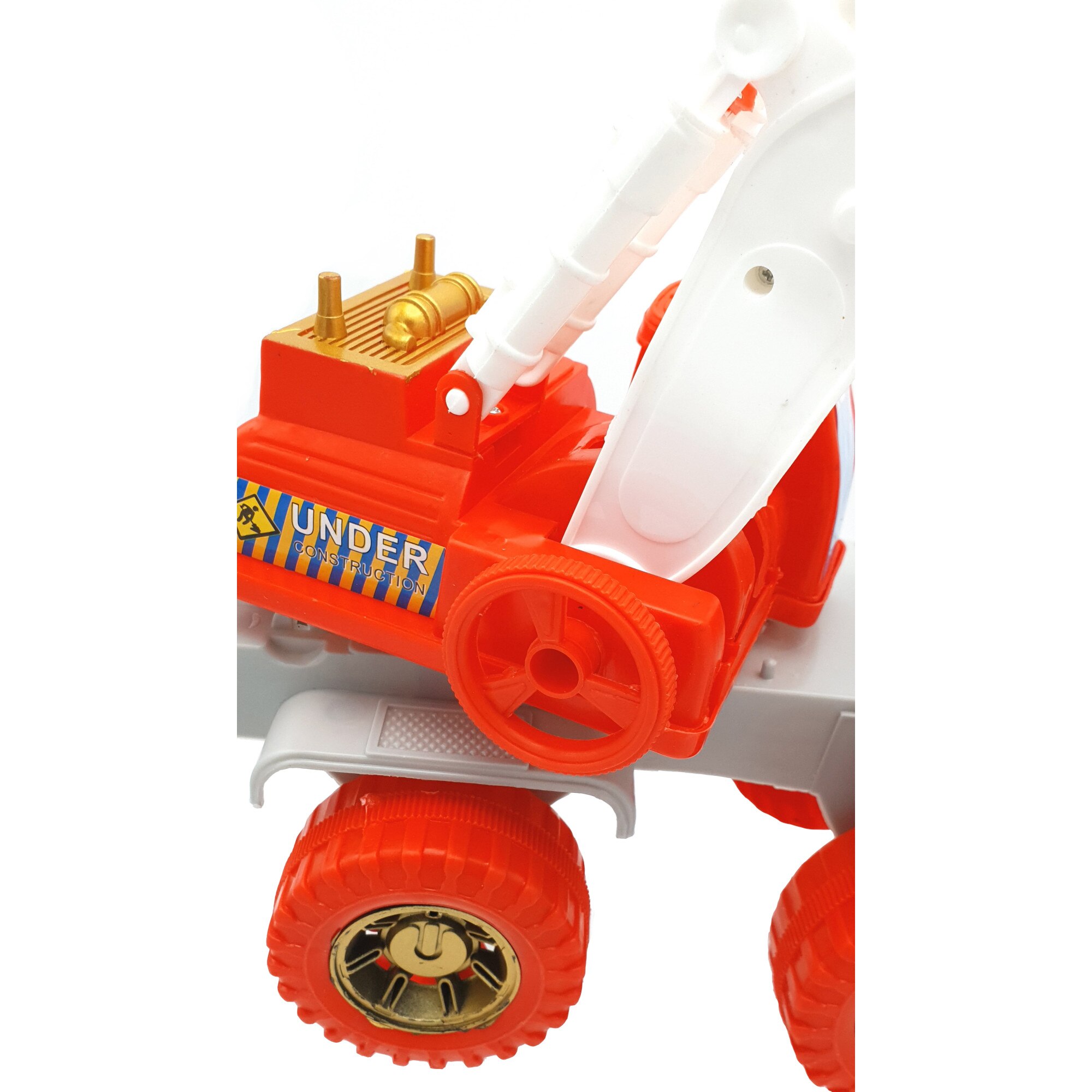 Excavator de jucarie pentru copii cu brat articulat, rosu, +3 ani - eMAG.ro