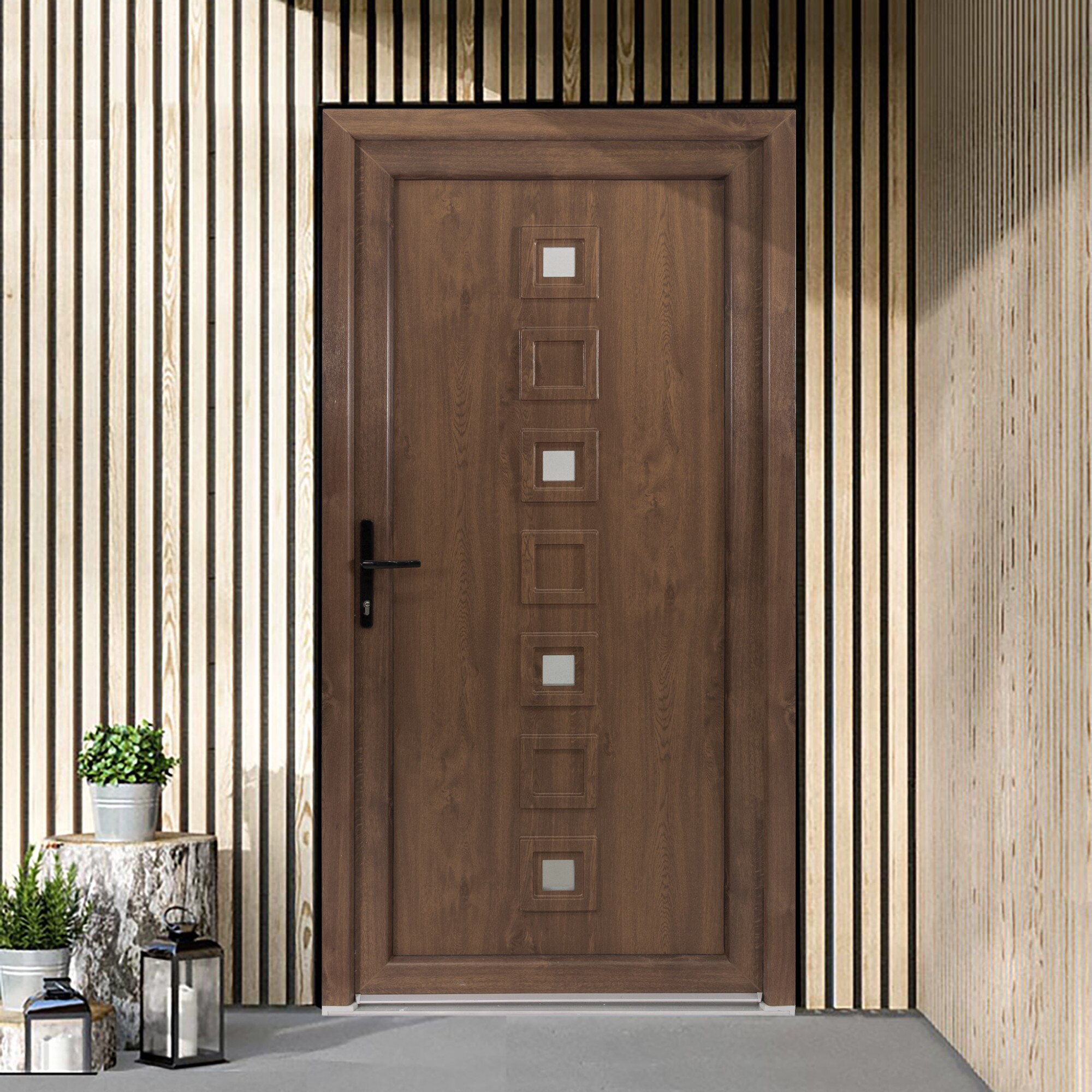 Usa intrare PVC Lola, 980x2000, deschidere stanga privit din interior ...