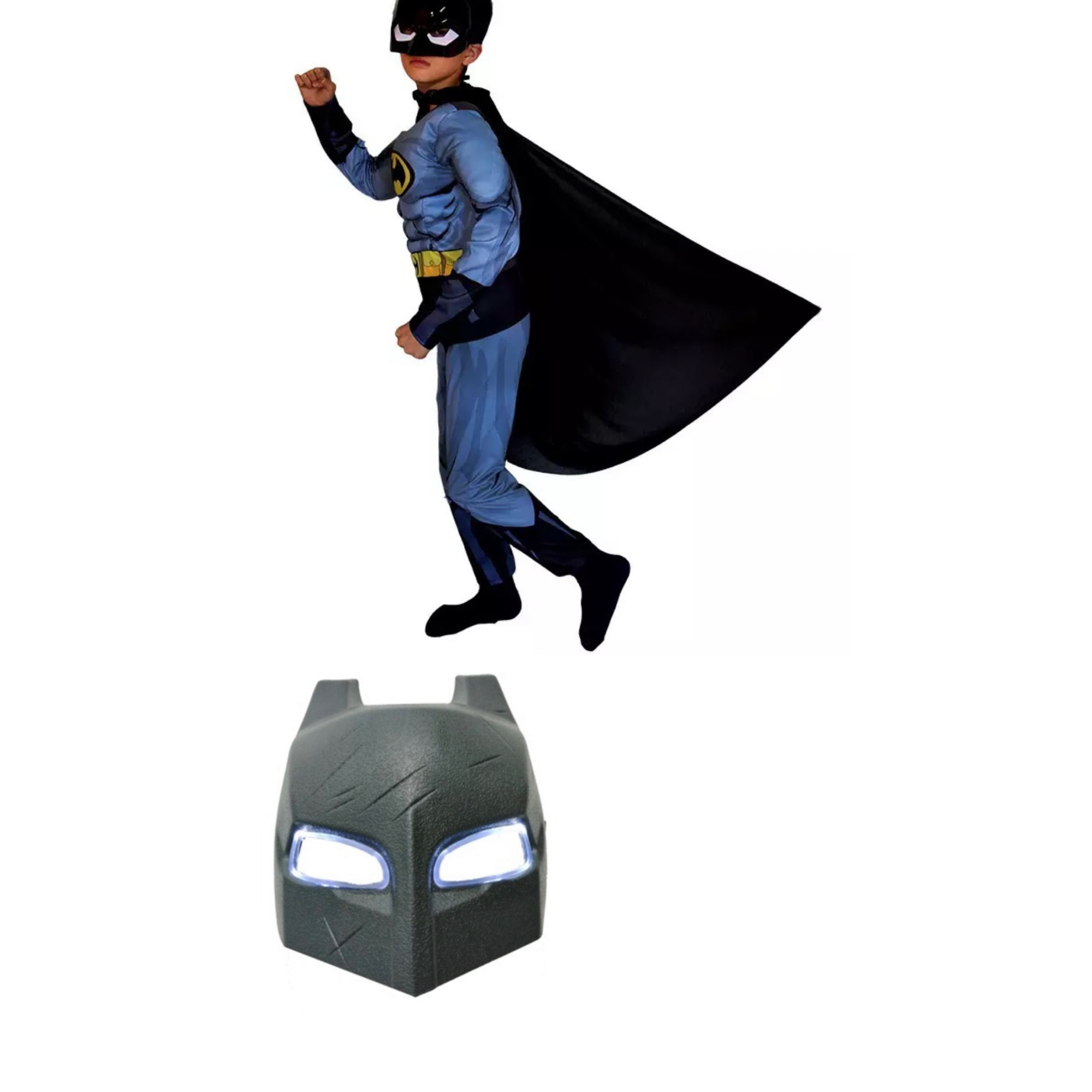 Costum carnaval Batman cu muschi pentru copii, S, 95-110cm 3-5 ani ...