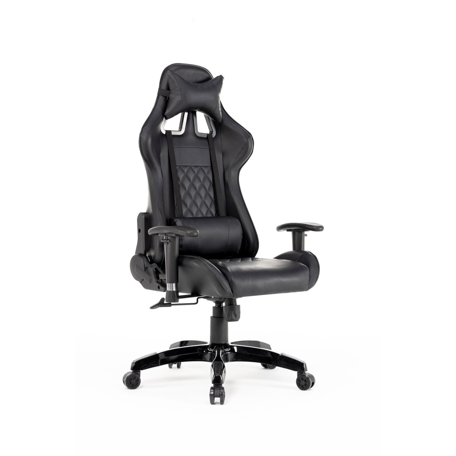 Scaun gaming, functie recliner, design racing, Negru - eMAG.ro