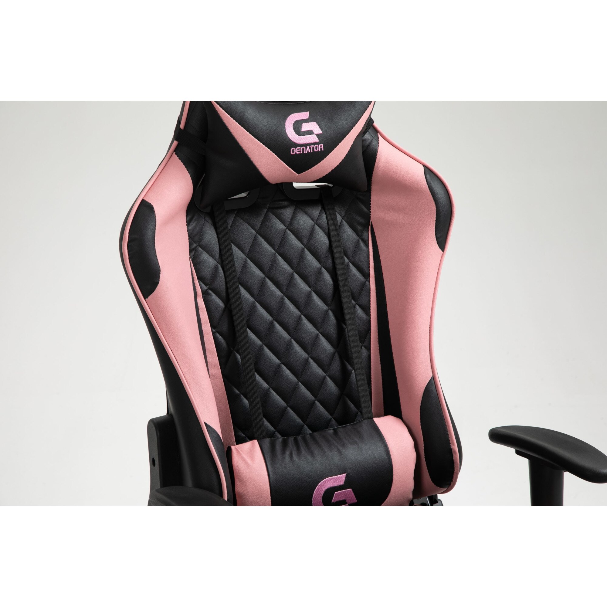 Scaun gaming, suport picioare, functie sezlong, Negru/Roz - eMAG.ro