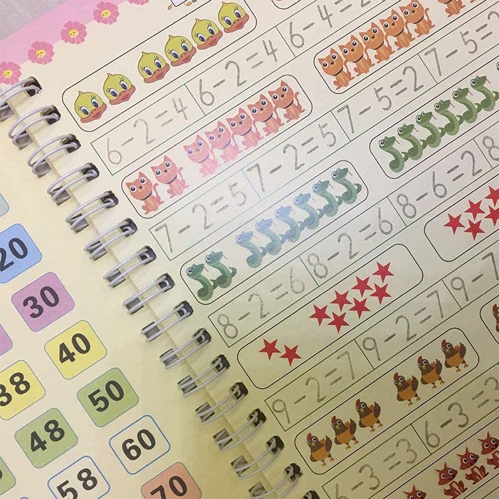 Set rechizite scolare cu 4 caiete de lucru Sank Magic pentru scris si ...