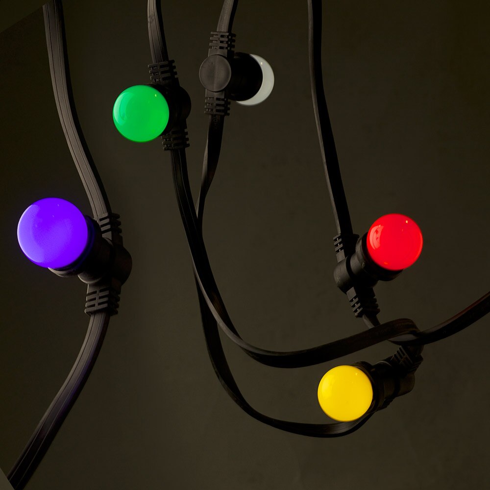 Set 5 becuri colorate pentru decor, Avide, LED, 1W, G45, E27, 30 lumeni ...