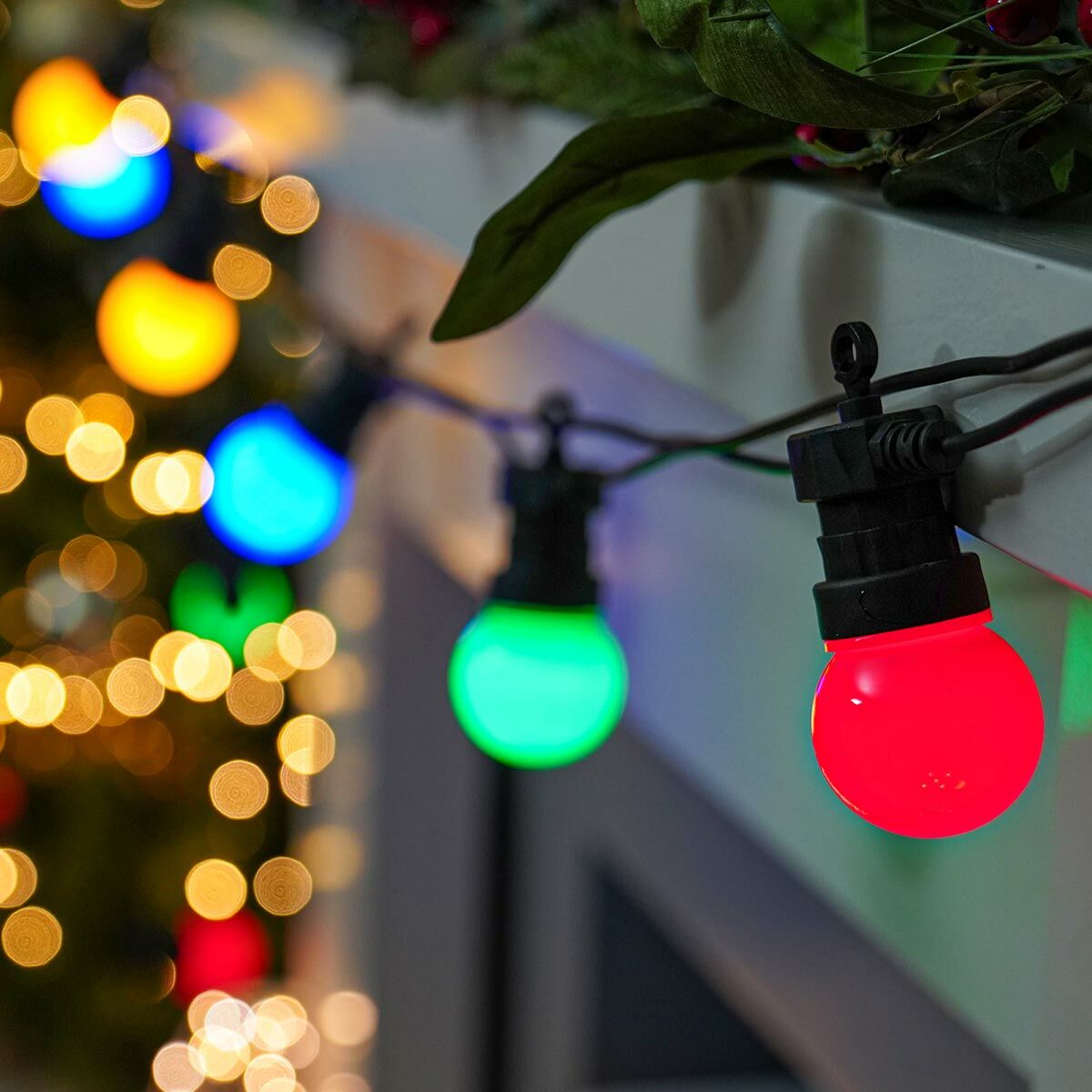 Set 5 becuri colorate pentru decor, Avide, LED, 1W, G45, E27, 30 lumeni ...