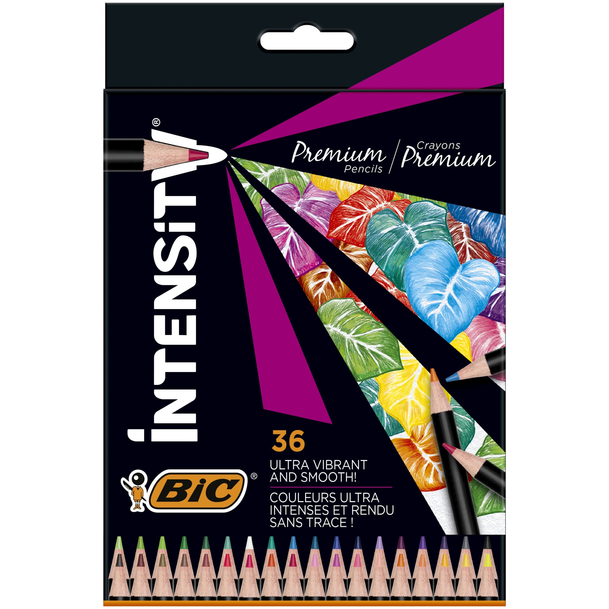 Creioane colorate din lemn BIC Intensity Premium, mina ultra-rezistenta ...