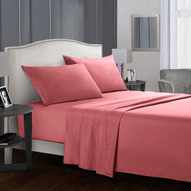 Cearsaf de pat cu elastic, Roz, 120 X 200 - eMAG.ro