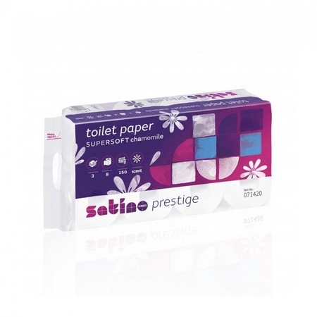 Satino Wepa Prestige Kamilla 3 rétegű, 150 lapos, 8 tekercs/csomag, 8 csomag/zsák - eMAG.hu